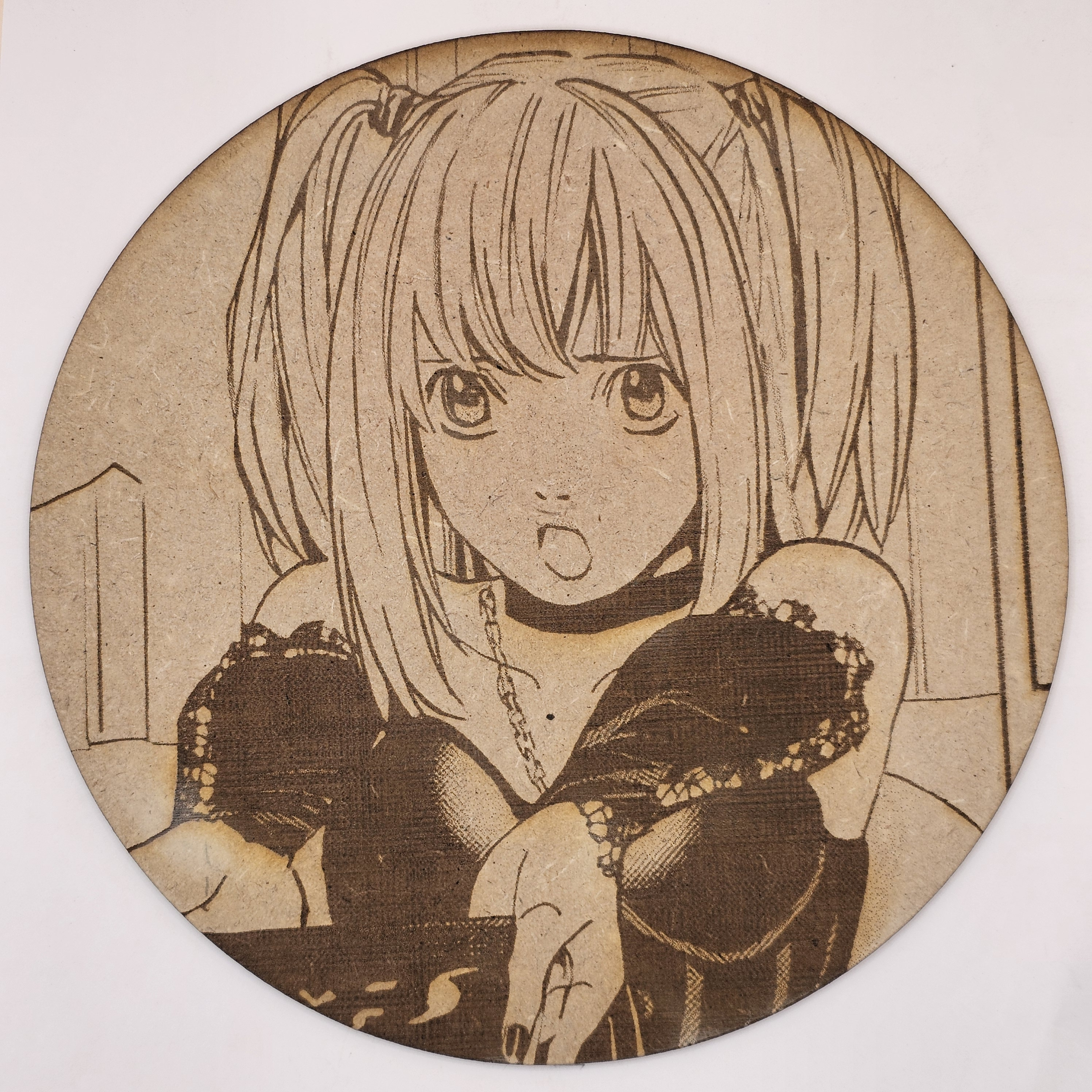 Grabado laser en MDF de Misa Amane version 2