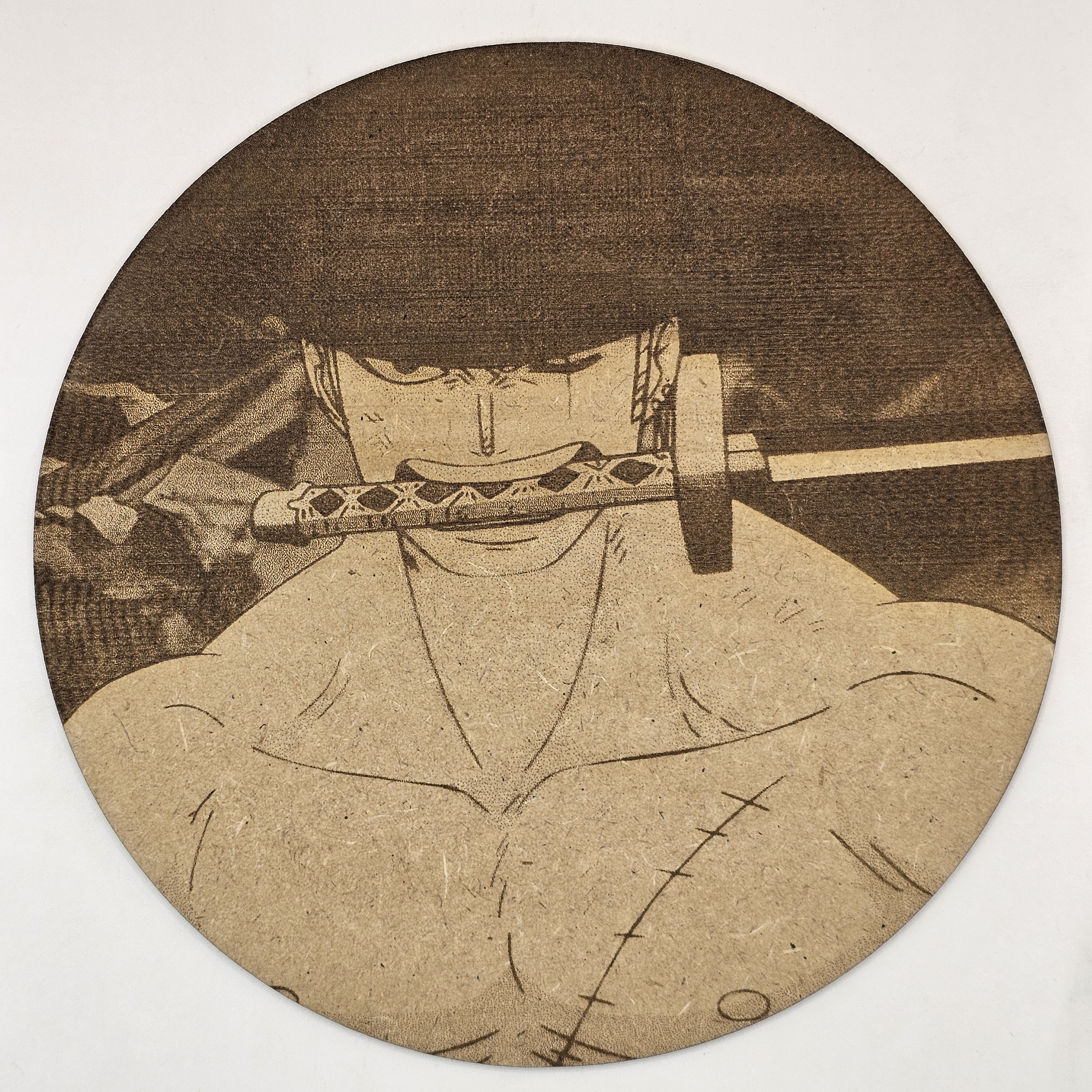 Grabado laser en MDF de Roronoa Zoro